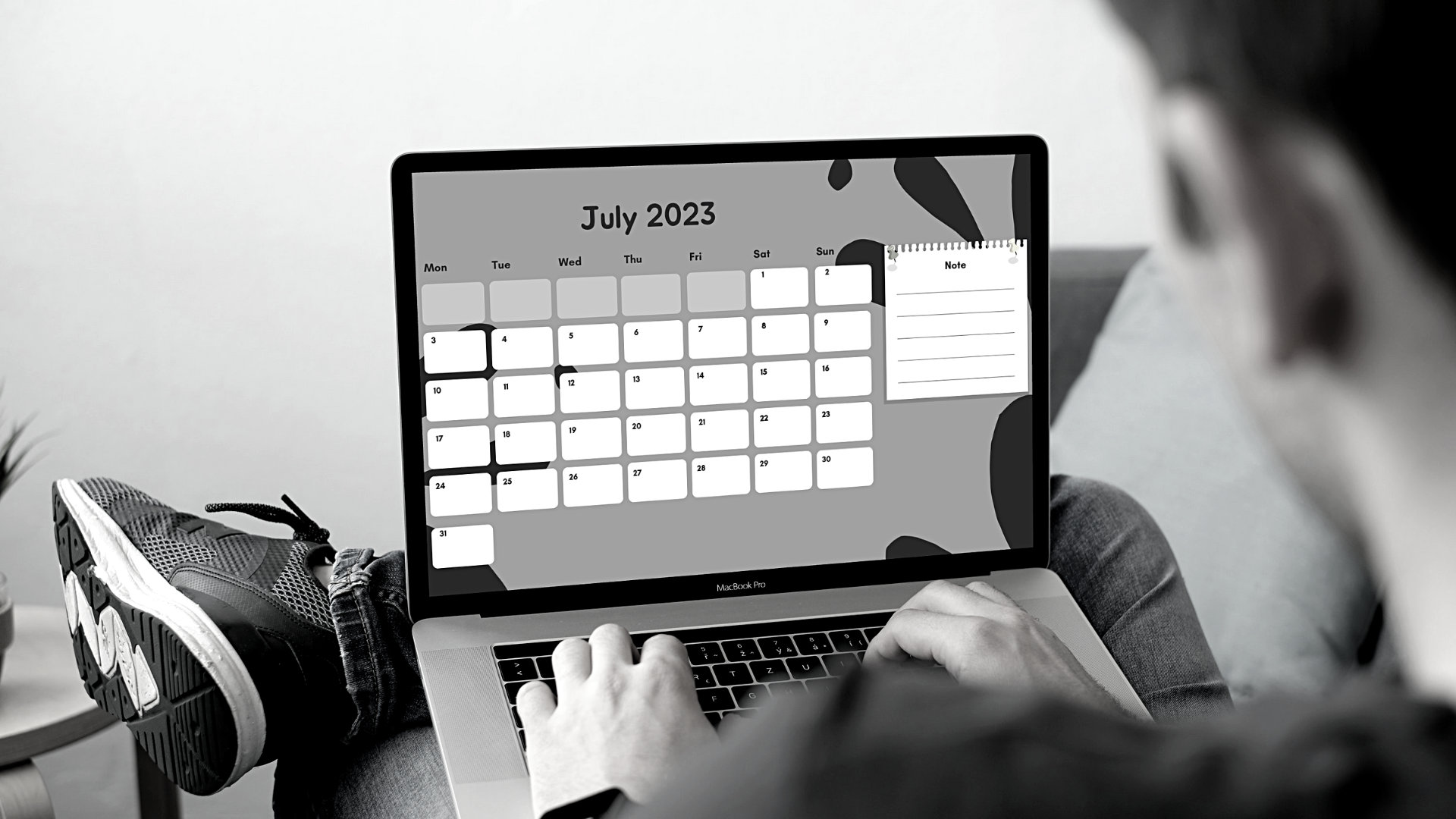 July 2023 Digital Calendar Flower, Instant Download - Etsy