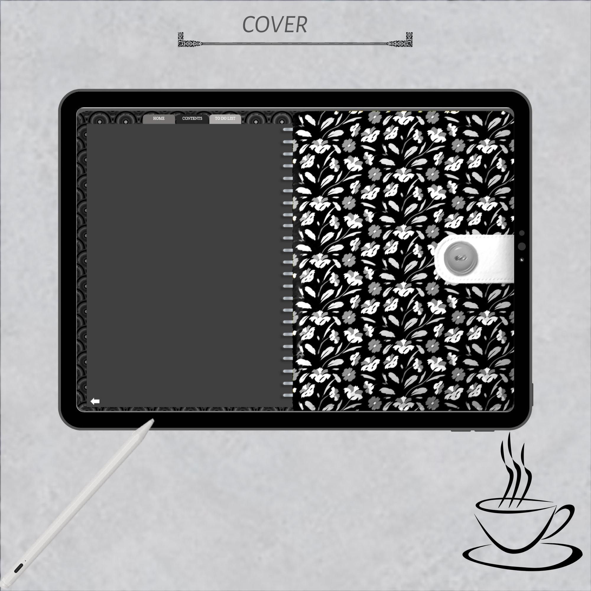 Simple Black Digital Planner, Weekly/monthly/yearly, Goodnotes, iPad ...