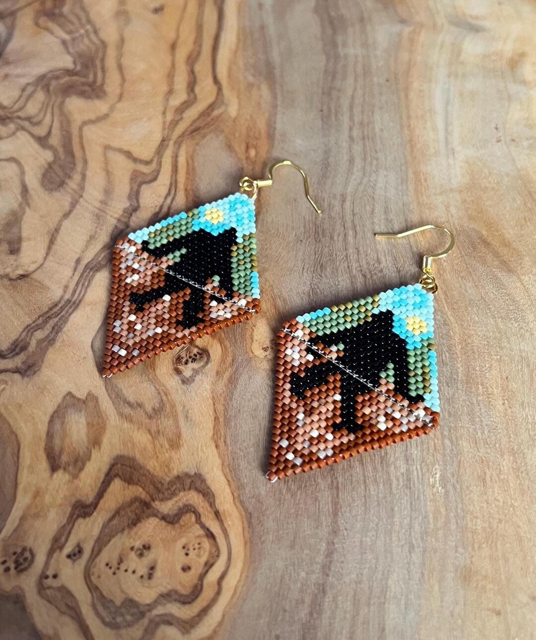 Beaded Sasquatch Earrings Bigfoot Earrings Handmade in Alaska MADE TO ...
