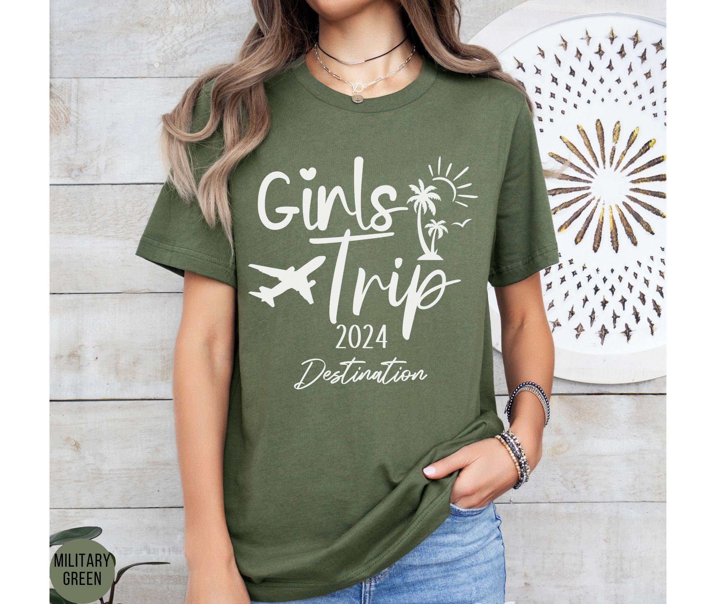 Girls Trip 2024 Custom Destination Shirt, Personalized Women Travel ...
