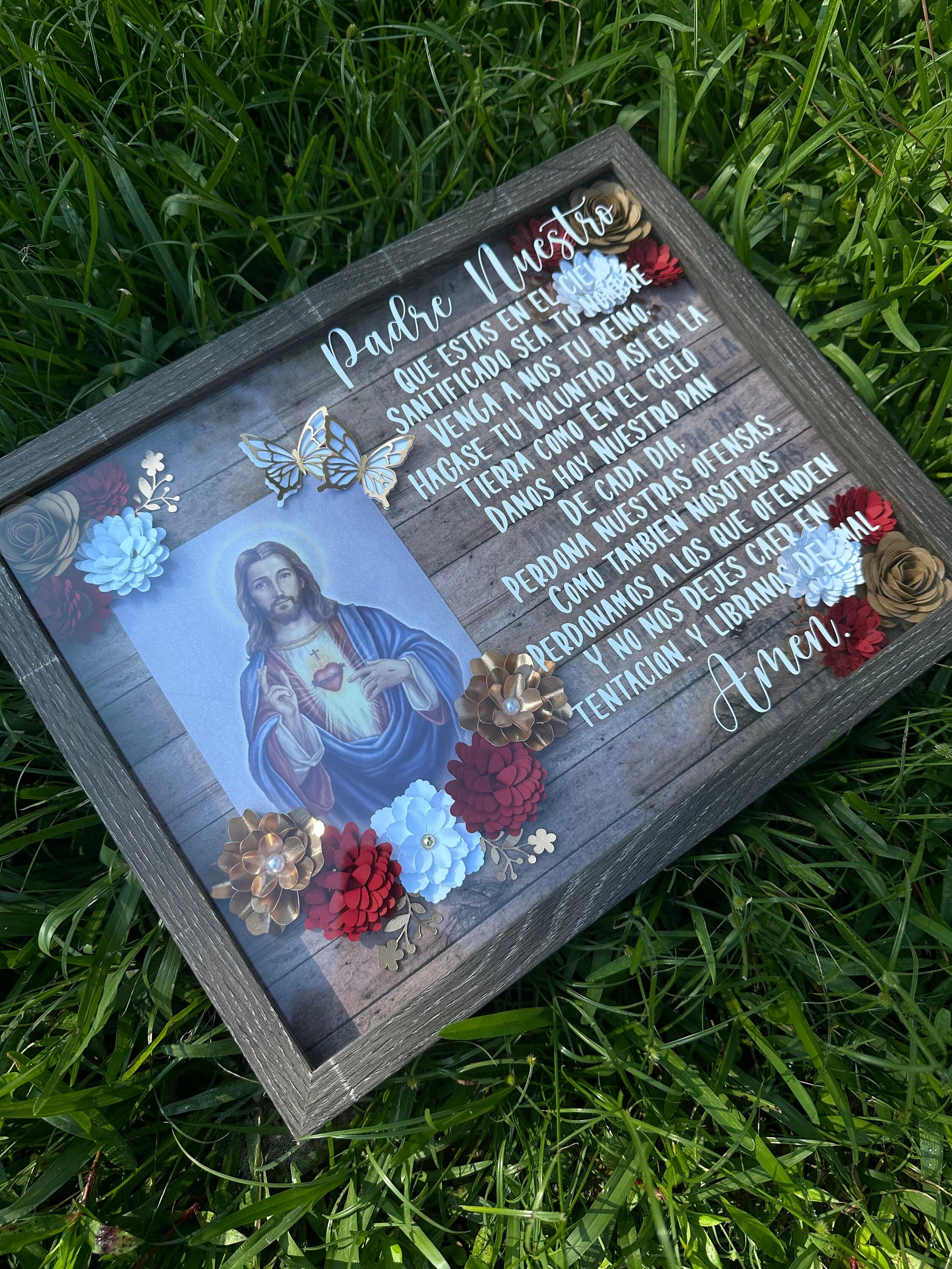 Holy Father Prayer Shadow Box Padre Nuestro Oracion - Etsy