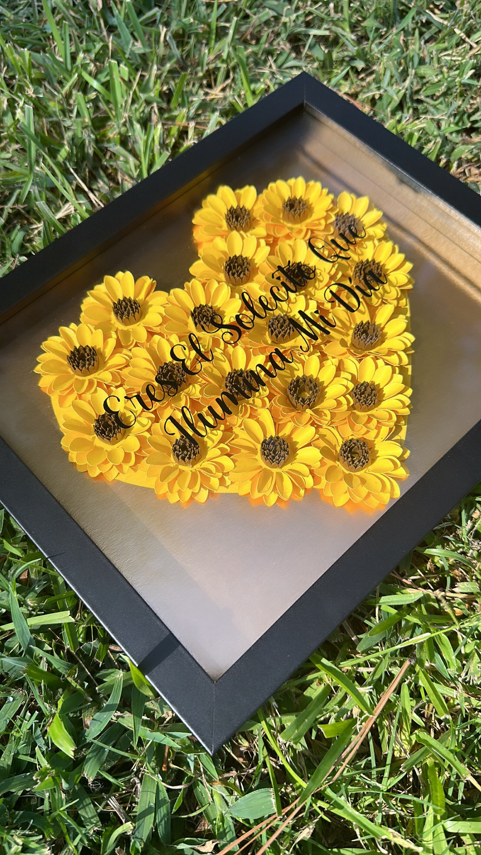 Heart Shaped Shadow Box Sunflowers - Etsy