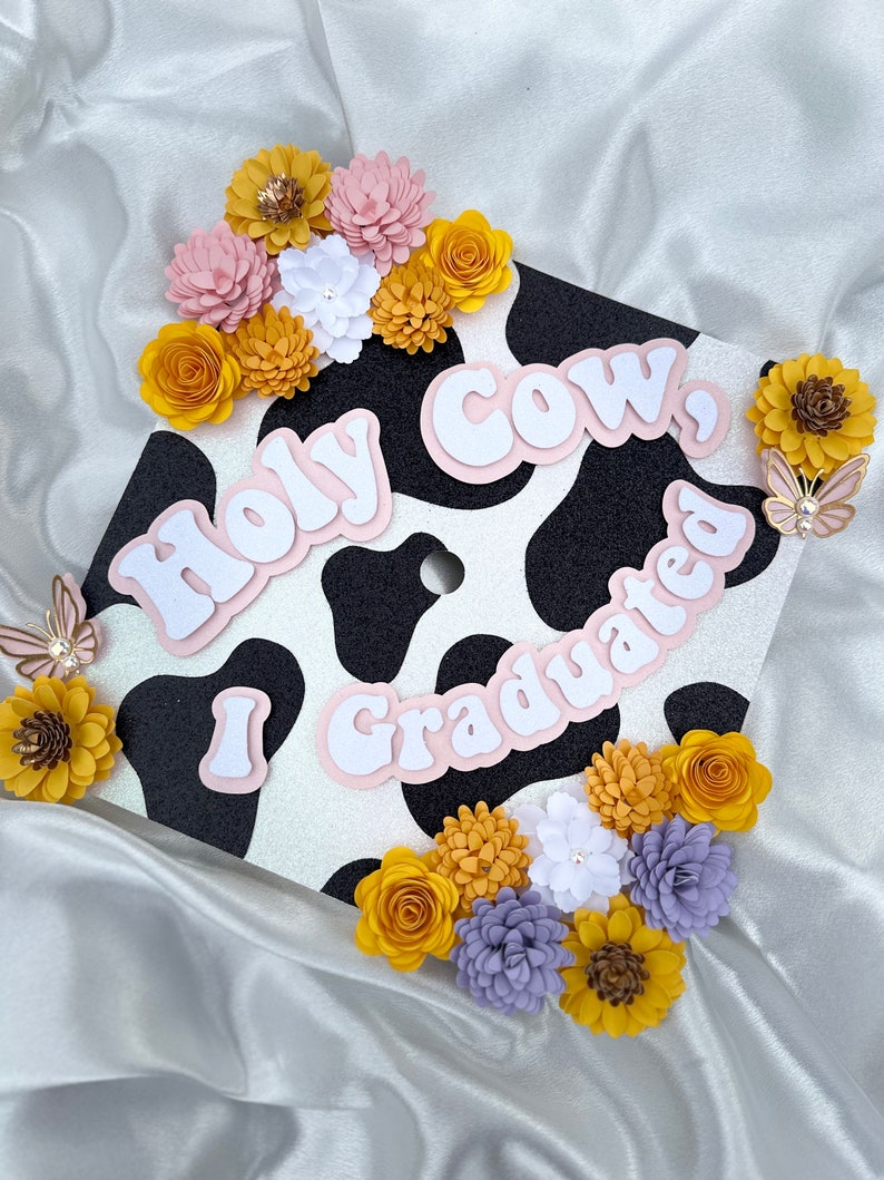 Cow Print Graduation Cap - Etsy