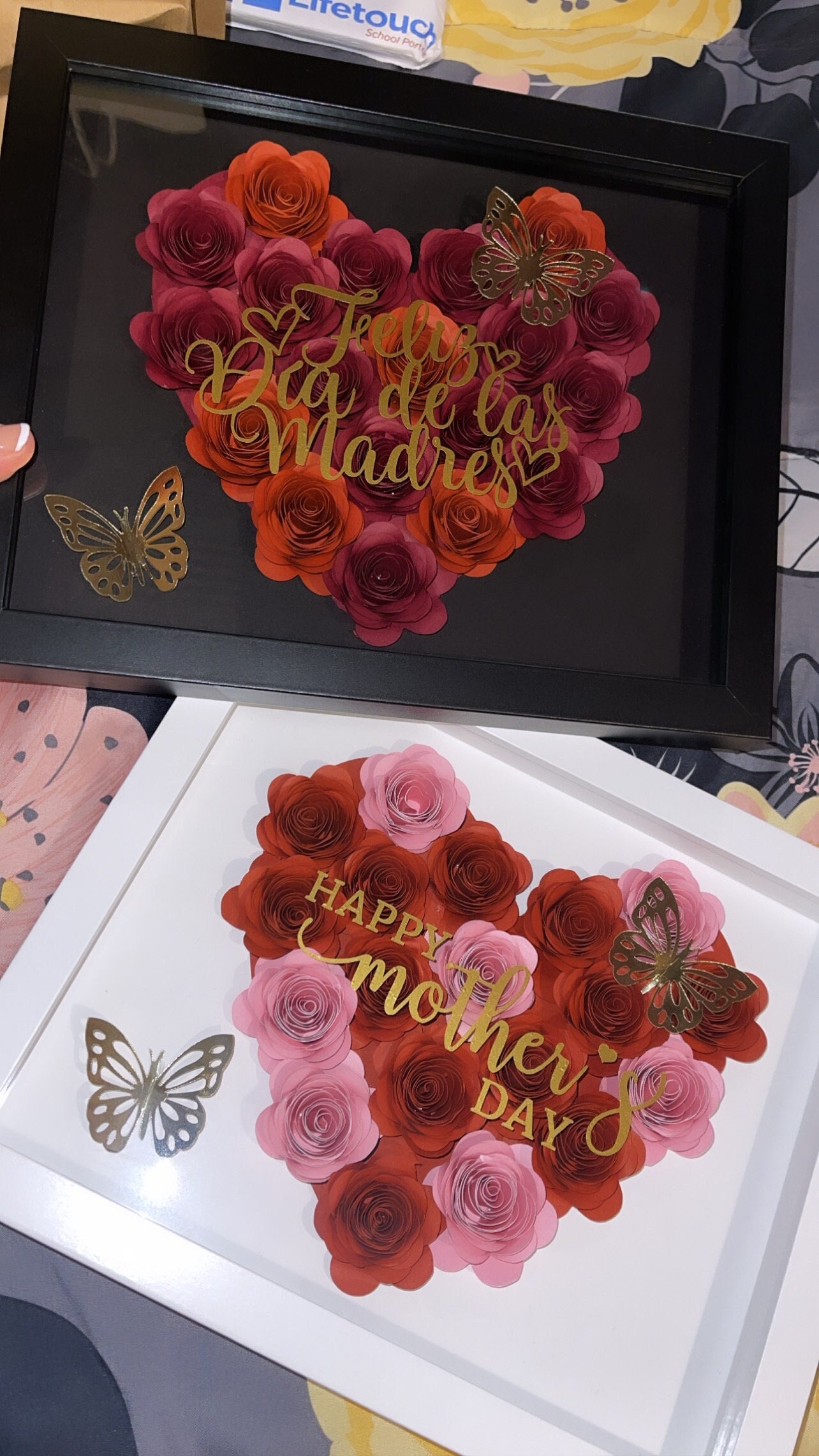 Heart Shaped Shadow Box Roses - Etsy