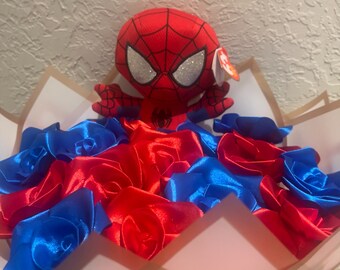 Spiderman Bouquet, Boyfriend Flowers, Ribbon Rose Bouquet, Eternal ...