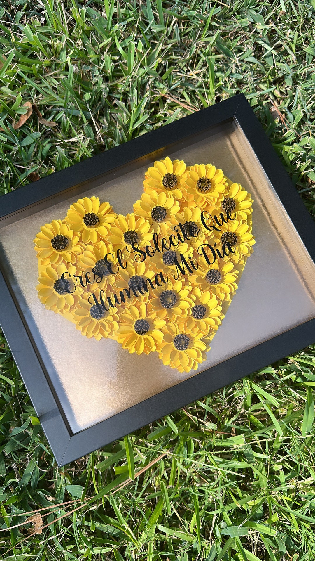 Heart Shaped Shadow Box - Sunflowers - Etsy