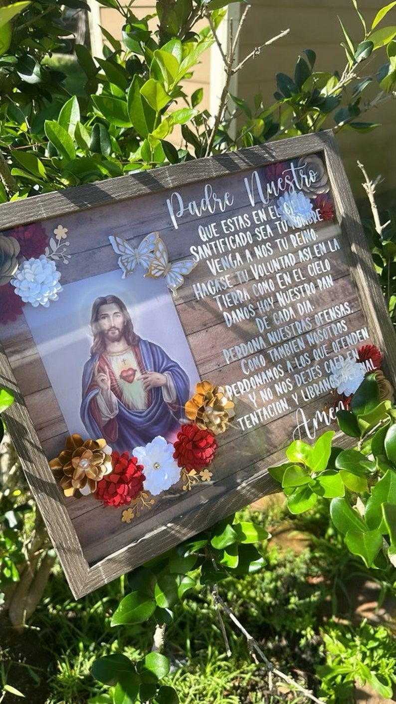 Holy Father Prayer Shadow Box Padre Nuestro Oracion - Etsy