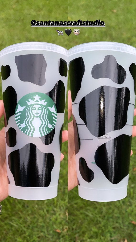 Cow Print Starbucks Cup - Etsy