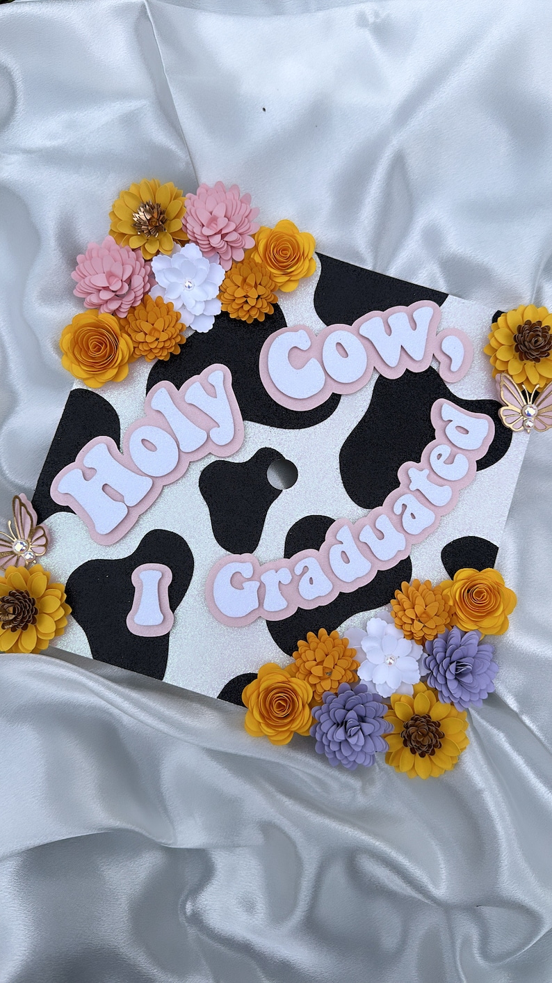 Cow Print Graduation Cap - Etsy