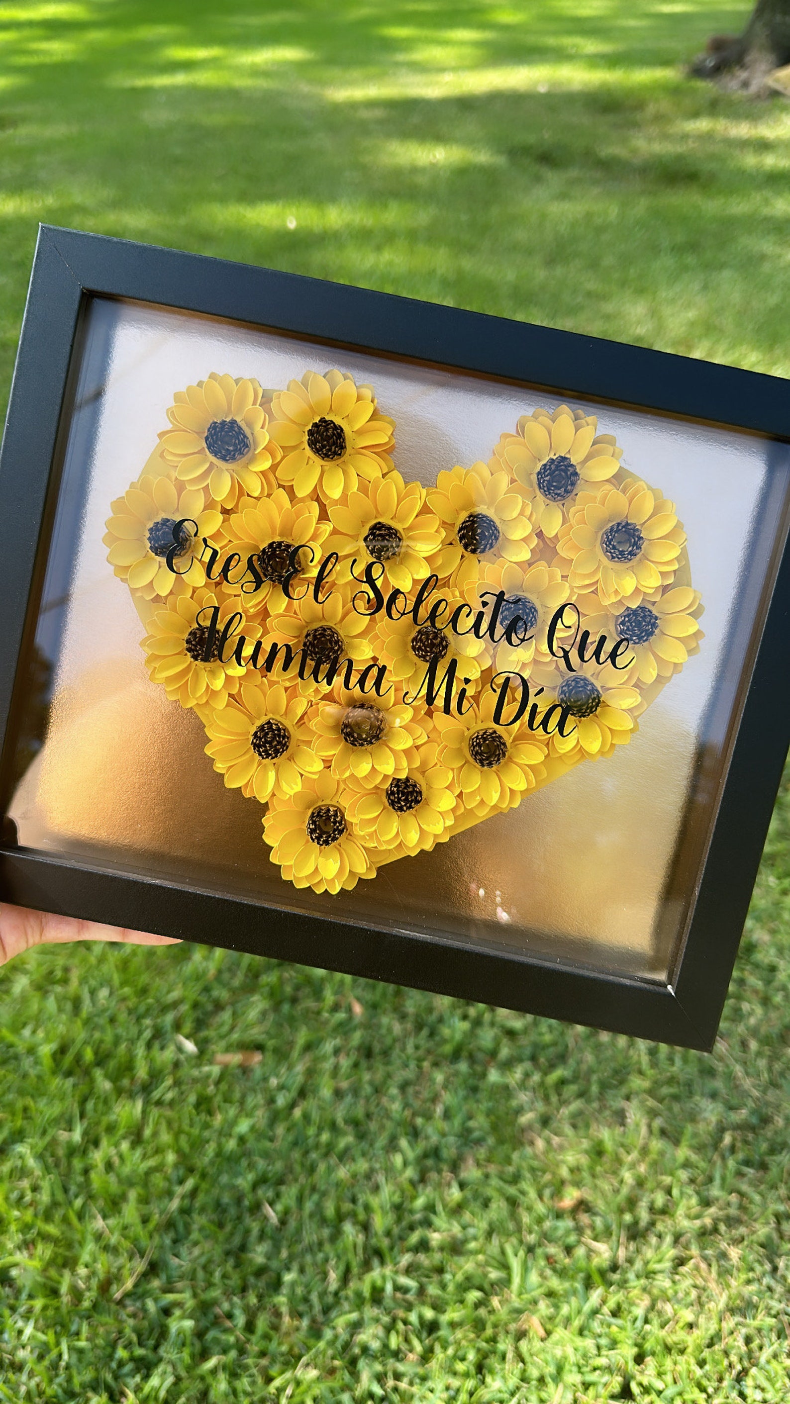 Heart Shaped Shadow Box Sunflowers - Etsy