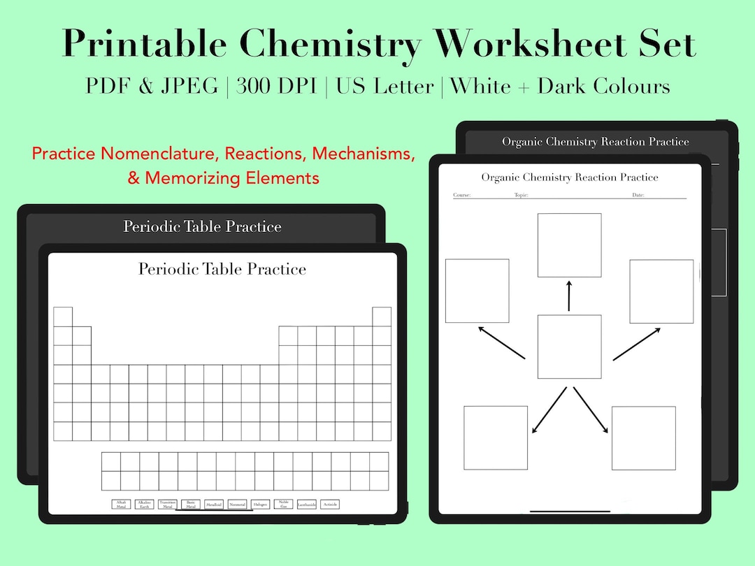 4 Printable Chemistry Worksheets Digital Blank Worksheets Reaction ...