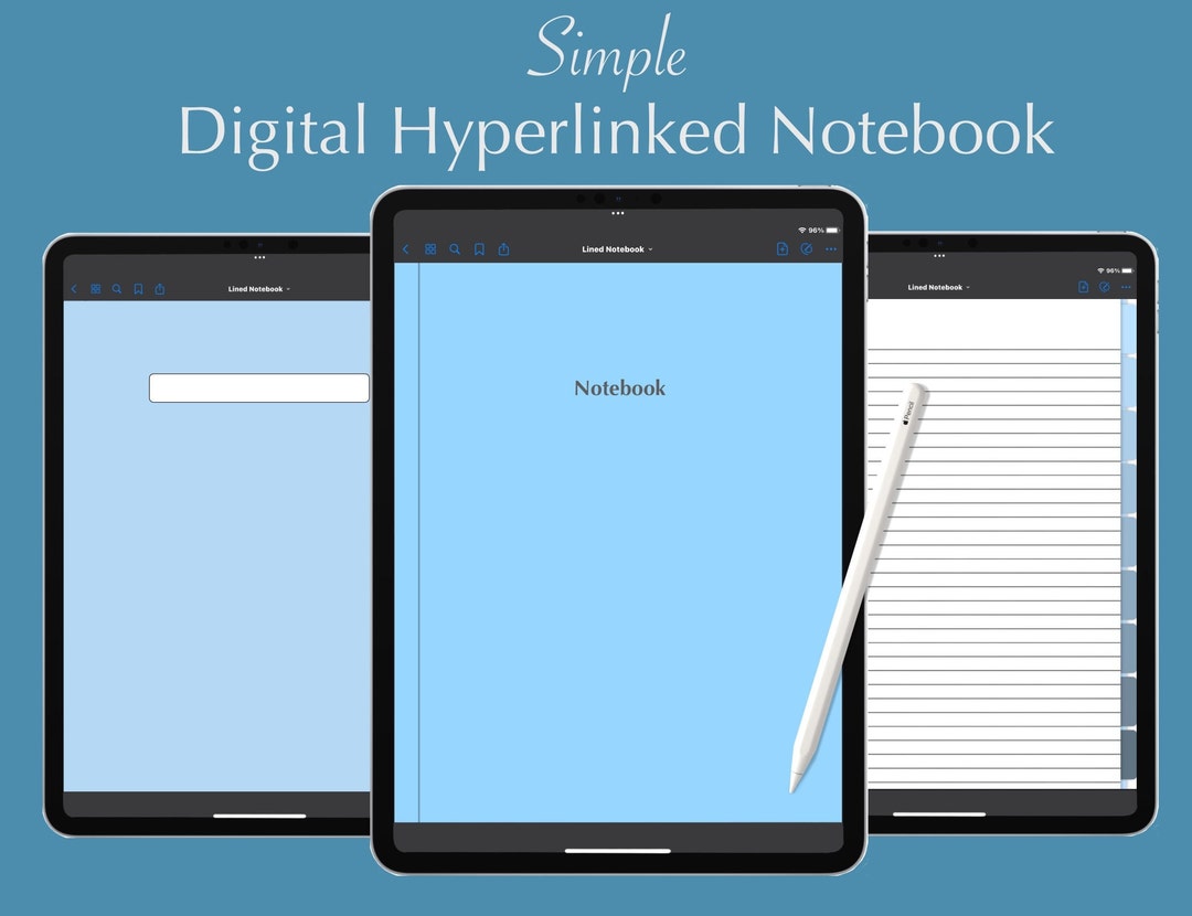 Simple Digital Lined Notebook With Hyperlinks for Use in - Etsy
