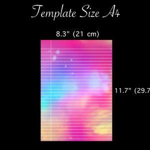 RAINBOW Printable Digital Templates A4 Digital Writing Paper Lined ...