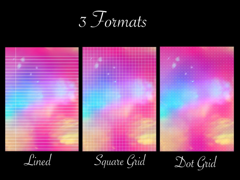 RAINBOW Printable Digital Templates A4 Digital Writing Paper Lined ...