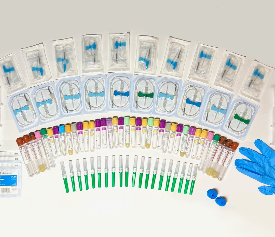 Big Phlebotomy Practice Kit Butterfly Needle Order of Draw Phlebotomy ...