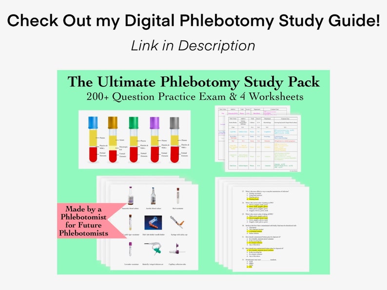 Big Phlebotomy Practice Kit Butterfly Needle Order of Draw Phlebotomy ...