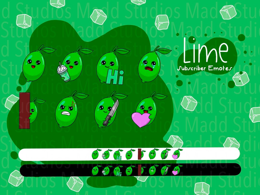 Lime Pack Twitch Emotes Subscriber Discord Emote Bit Badges Loyalty - Etsy