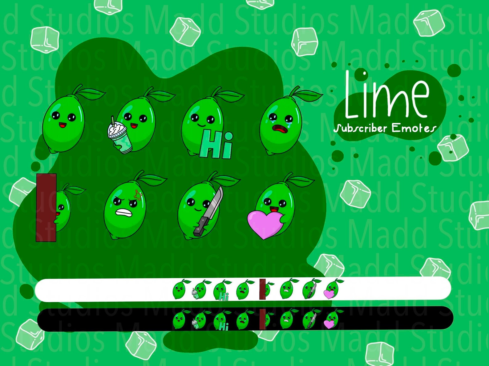 Lime Pack Twitch Emotes Subscriber Discord Emote Bit Badges Loyalty - Etsy
