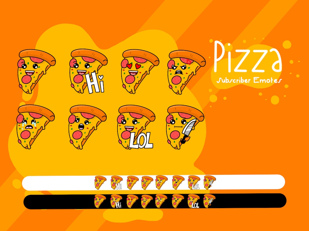 Pizza Pack Twitch Emotes Subscriber Discord Emote Bit Badges Loyalty - Etsy