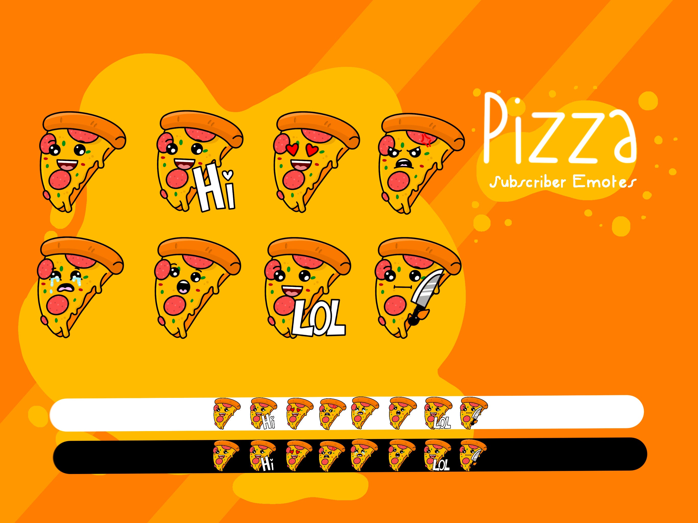 Pizza Pack Twitch Emotes Subscriber Discord Emote Bit Badges Loyalty - Etsy