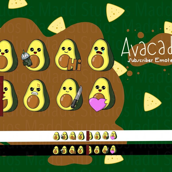 Avocado Twitch Emotes - Etsy