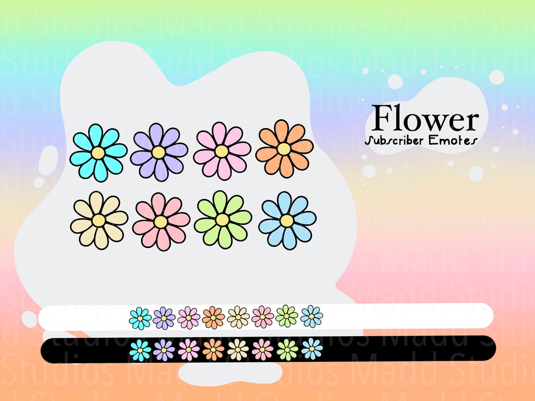 Flower Pack Twitch Emotes Subscriber Discord Emote Bit Badges Loyalty ...