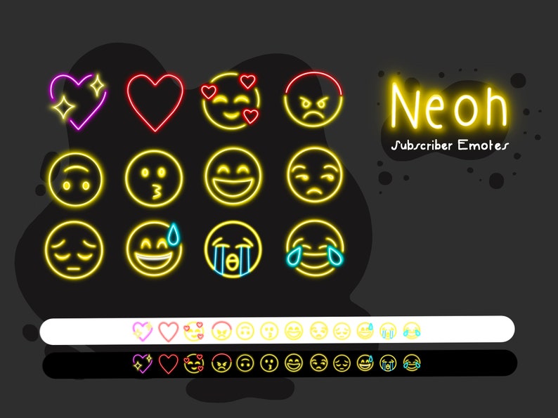 Le Neon Emoji Pack Twitch Emotes Abonné Discord Emote Bit - Etsy France