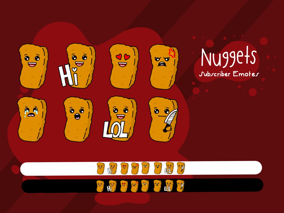 Chicken Nugget Pack Twitch Emotes Subscriber Discord Emote Bit Badges ...