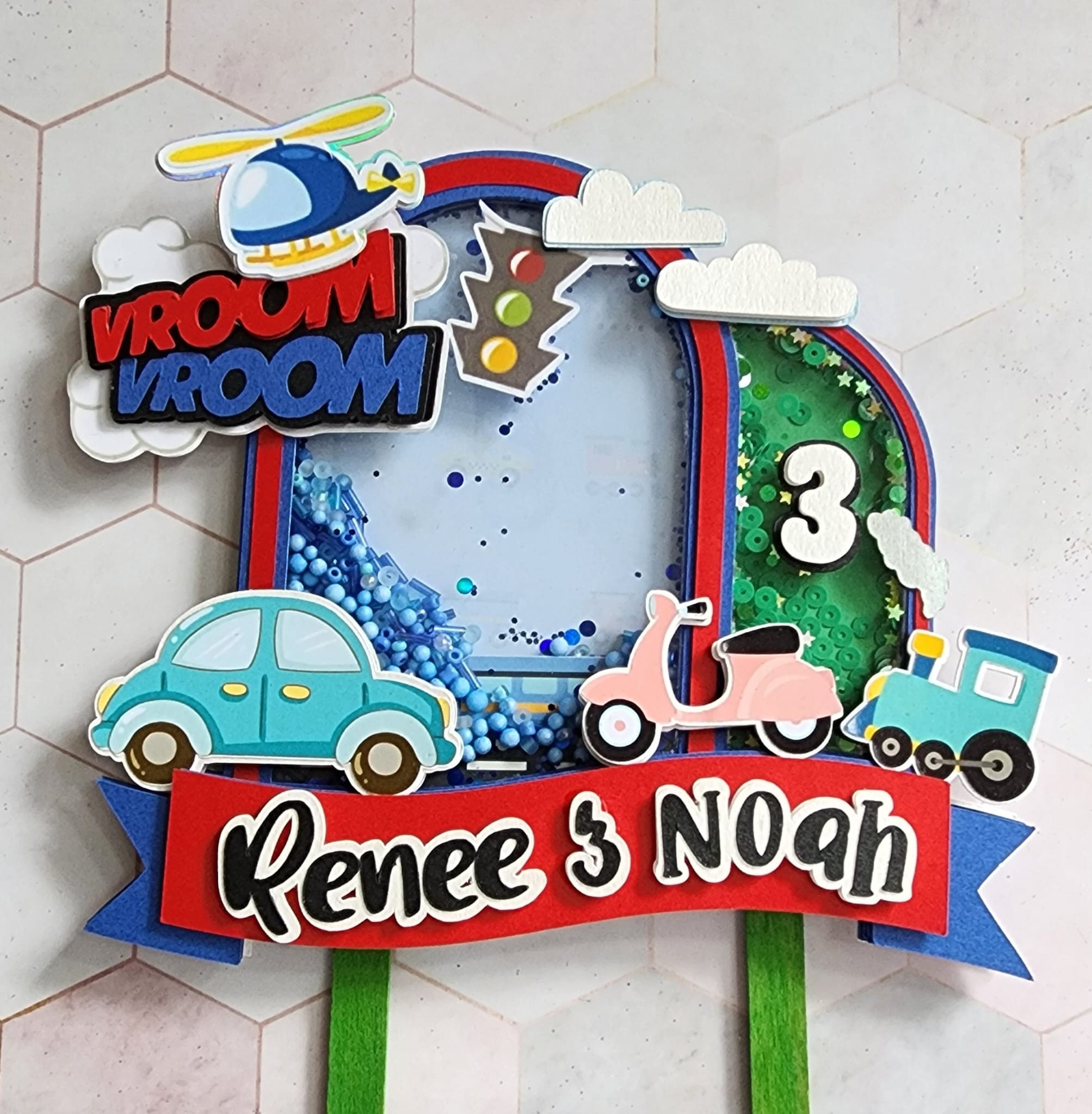 Customised Cake Topper Transport Theme, Cars, Train & Helicopter - Etsy