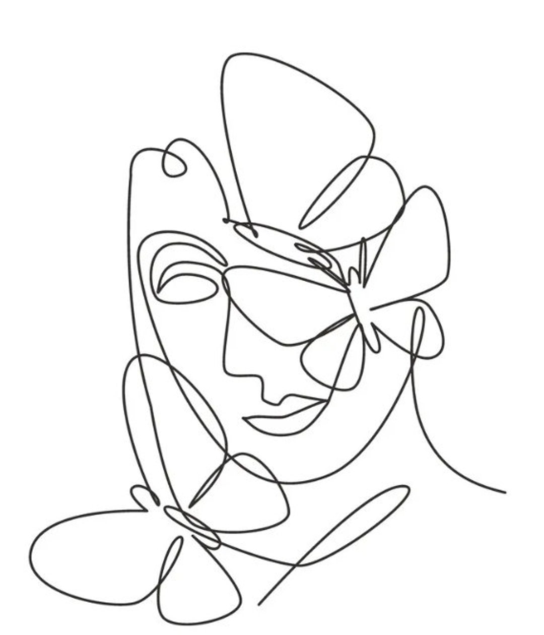 Sexy Woman Abstract. 1 Line Drawing - Etsy