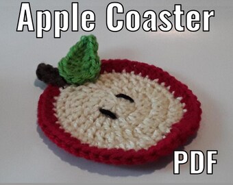 Crochet Apple Coaster Pattern Fruit Coaster PDF - Etsy