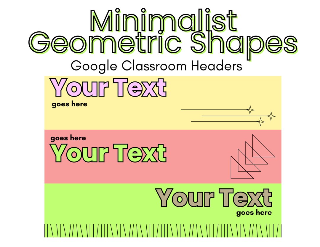 10 Minimalist Geometric Shape Google Classroom Banner Bundle ...