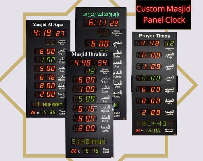 Muslim Islamic Digital Wall Table Clock Alarm Azan Prayer Time Mosque ...