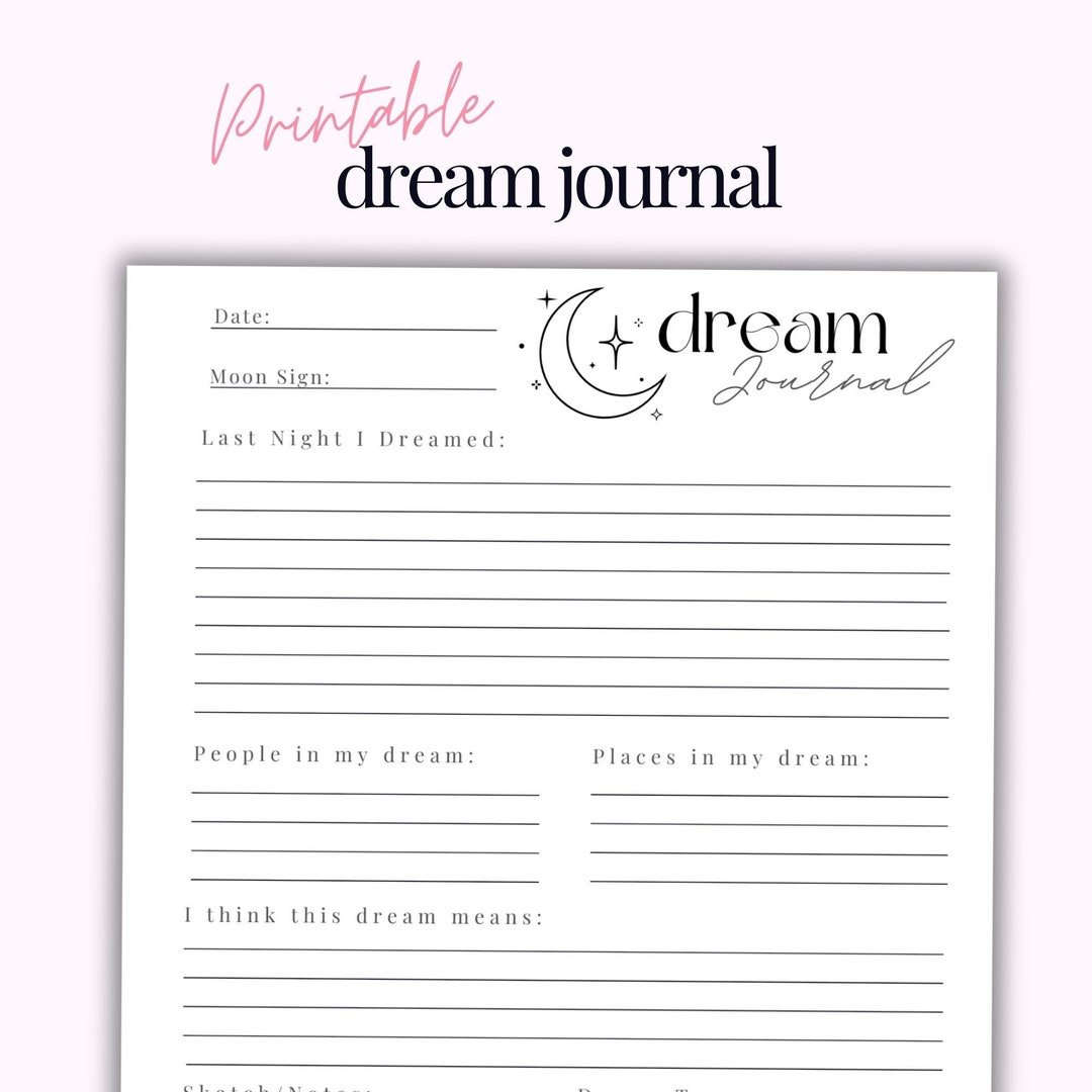 Dream Journal Printable, Dream Tracker, Dream Diary, Instant Download ...
