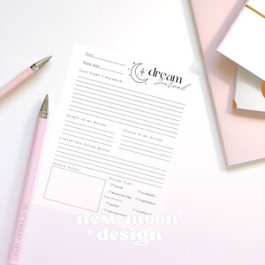 Dream Journal Printable Dream Tracker Dream Diary Instant - Etsy