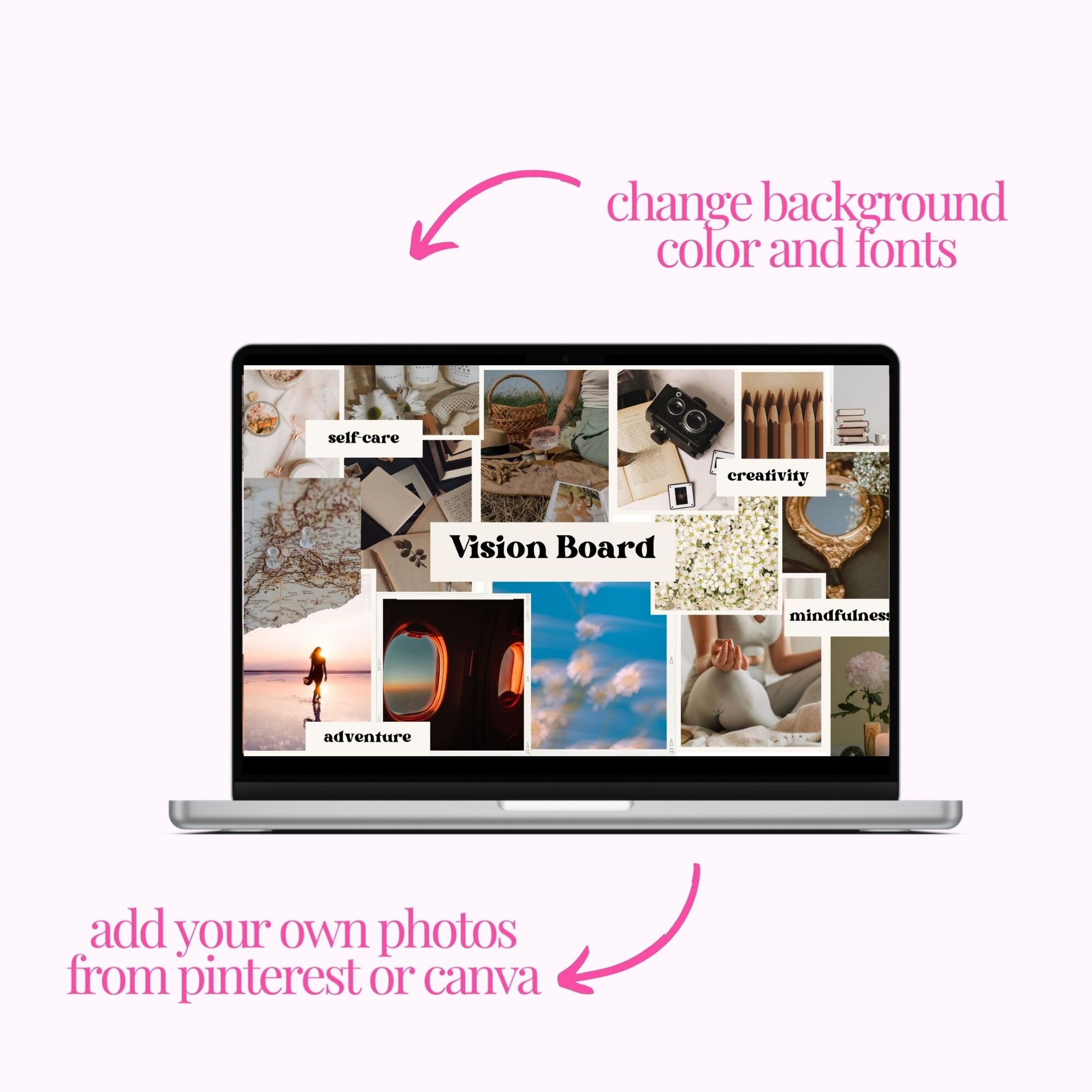 Vision Board Template for Canva 2024 Manifestation Board, Instant ...