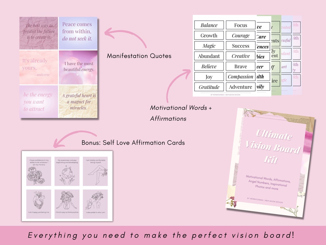 Vision Board Kit Vision Board Planner Vision Board - Etsy