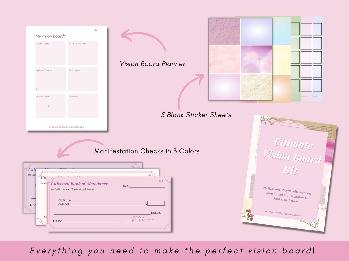Vision Board Kit Vision Board Planner Vision Board - Etsy