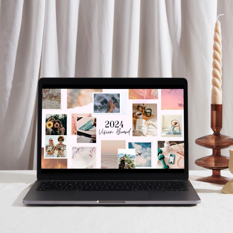 Digital Vision Board Template| Aesthetic Desktop Wallpaper, Instant ...