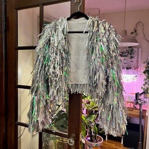 Custom Order Handmade Tinsel Fringe Jacket - Etsy