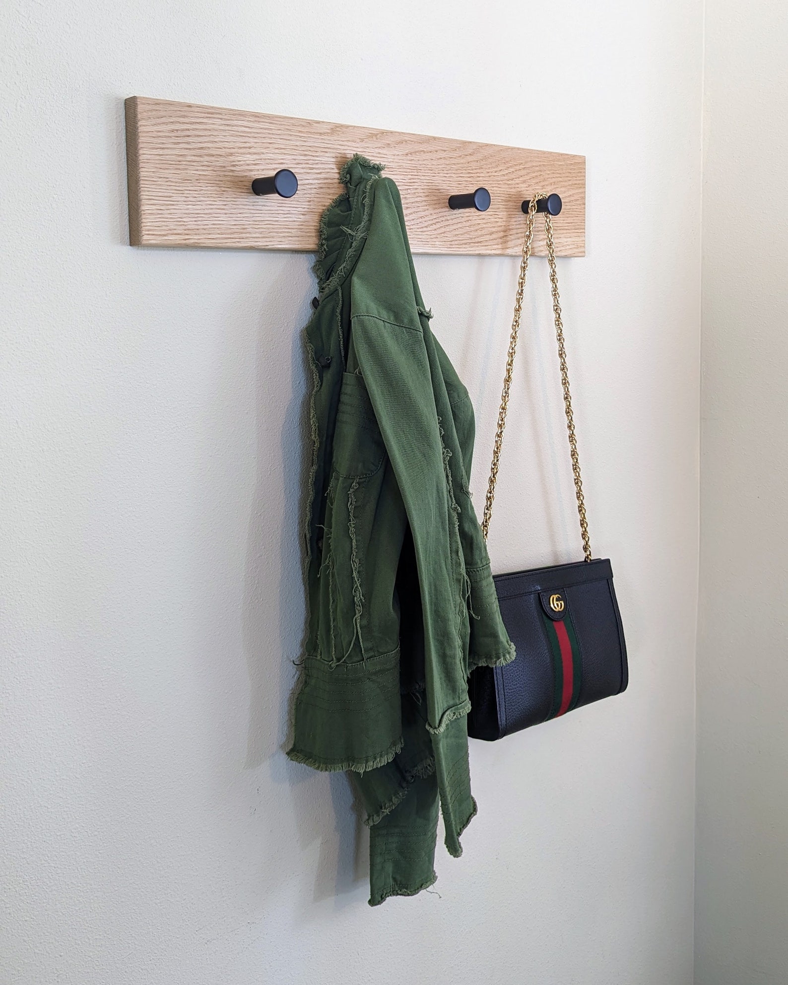 Custom Solid White Oak Coat Rack, Wall Mount Coat Rack, Coat Hanger - Etsy