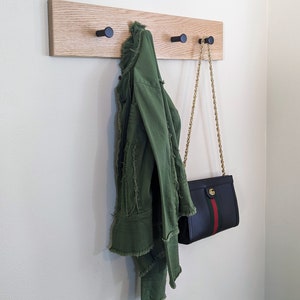 Custom Solid White Oak Coat Rack, Wall Mount Coat Rack, Coat Hanger - Etsy