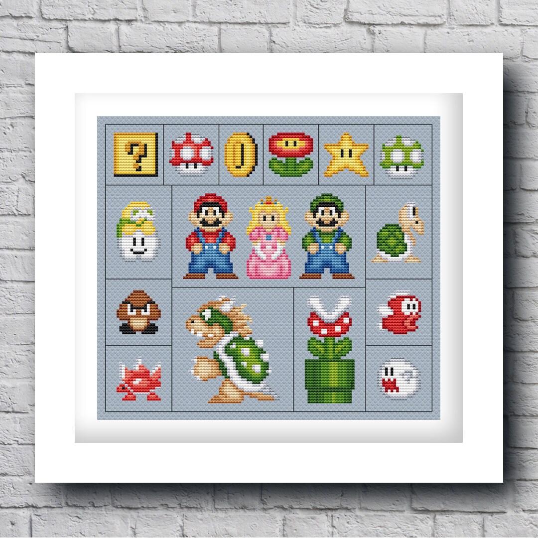 Mario Cross Stitch Pattern Pdf, Retro Game Cross Stitch, Video Game ...