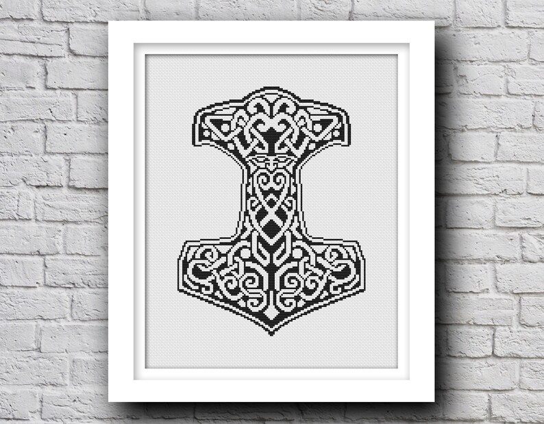 Thor's Hammer Cross Stitch Pattern Pdf Viking Cross - Etsy