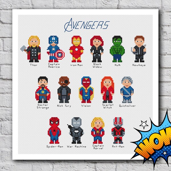 Avengers Cross Stitch Pattern - Etsy