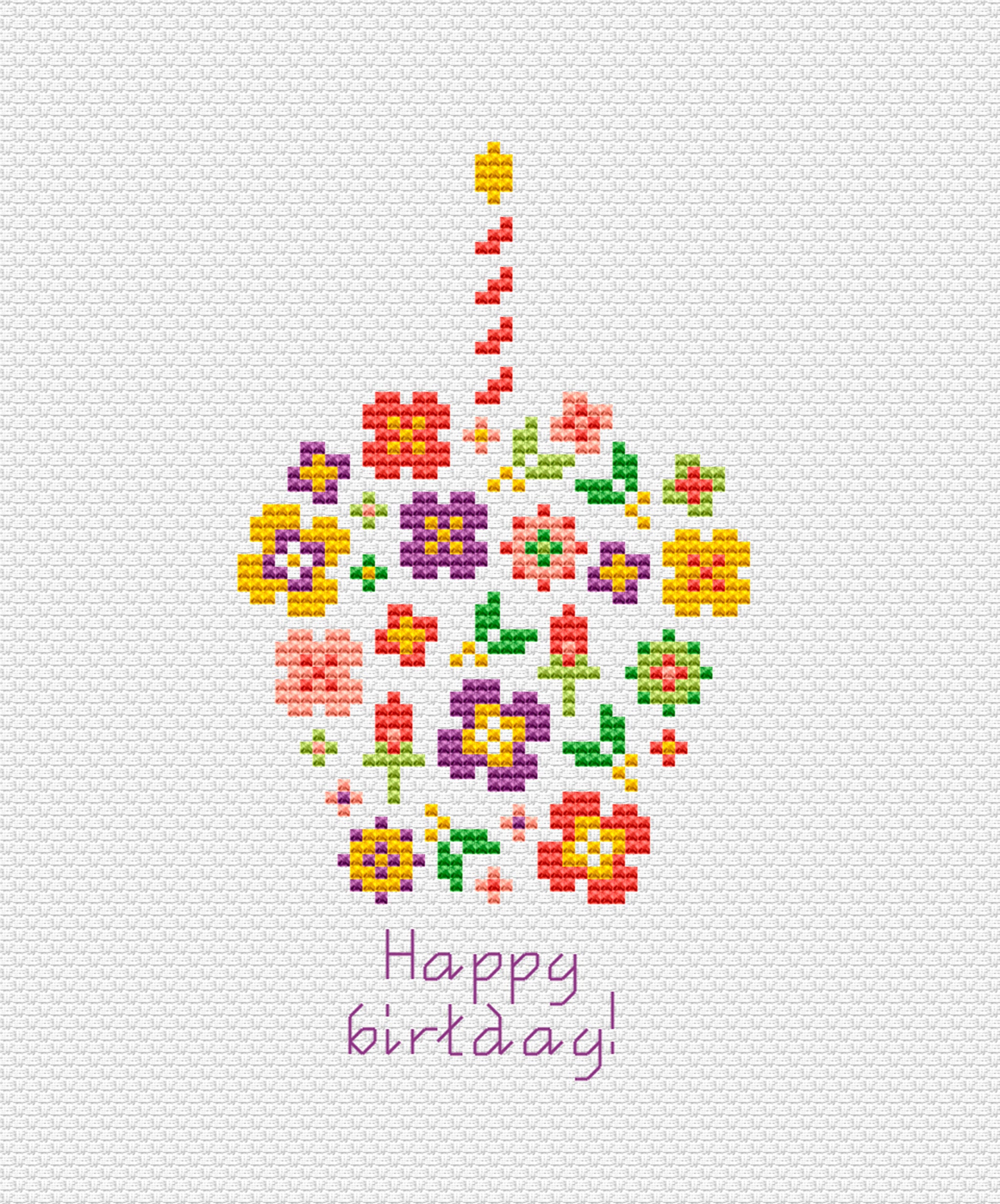 Happy Birthday Card Cross Stitch Pattern Pdf Cake Cross - Etsy UK