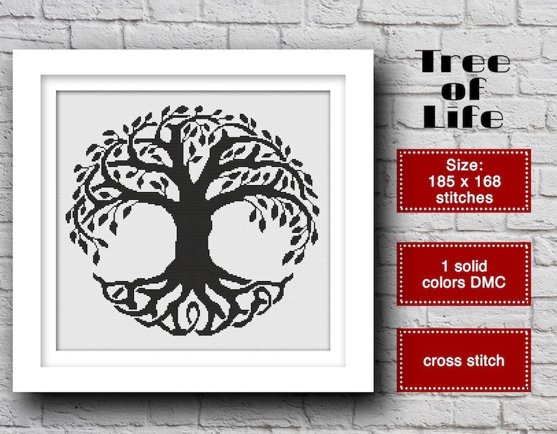 The Tree of Life Cross Stitch Pattern Pdf Viking Cross - Etsy