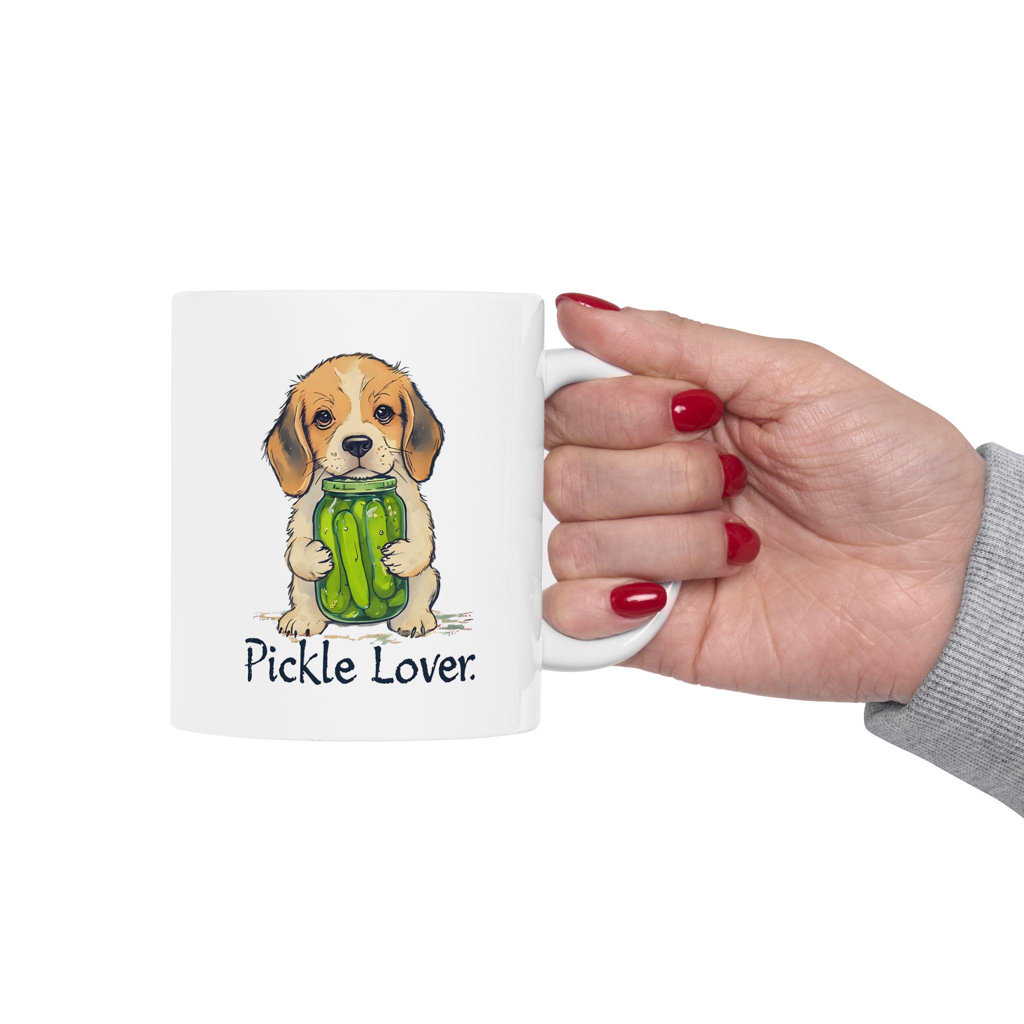 Funny Pickle Mug - Quirky Beagle Pickle Coffee Cup | Retro Animal Humor ...