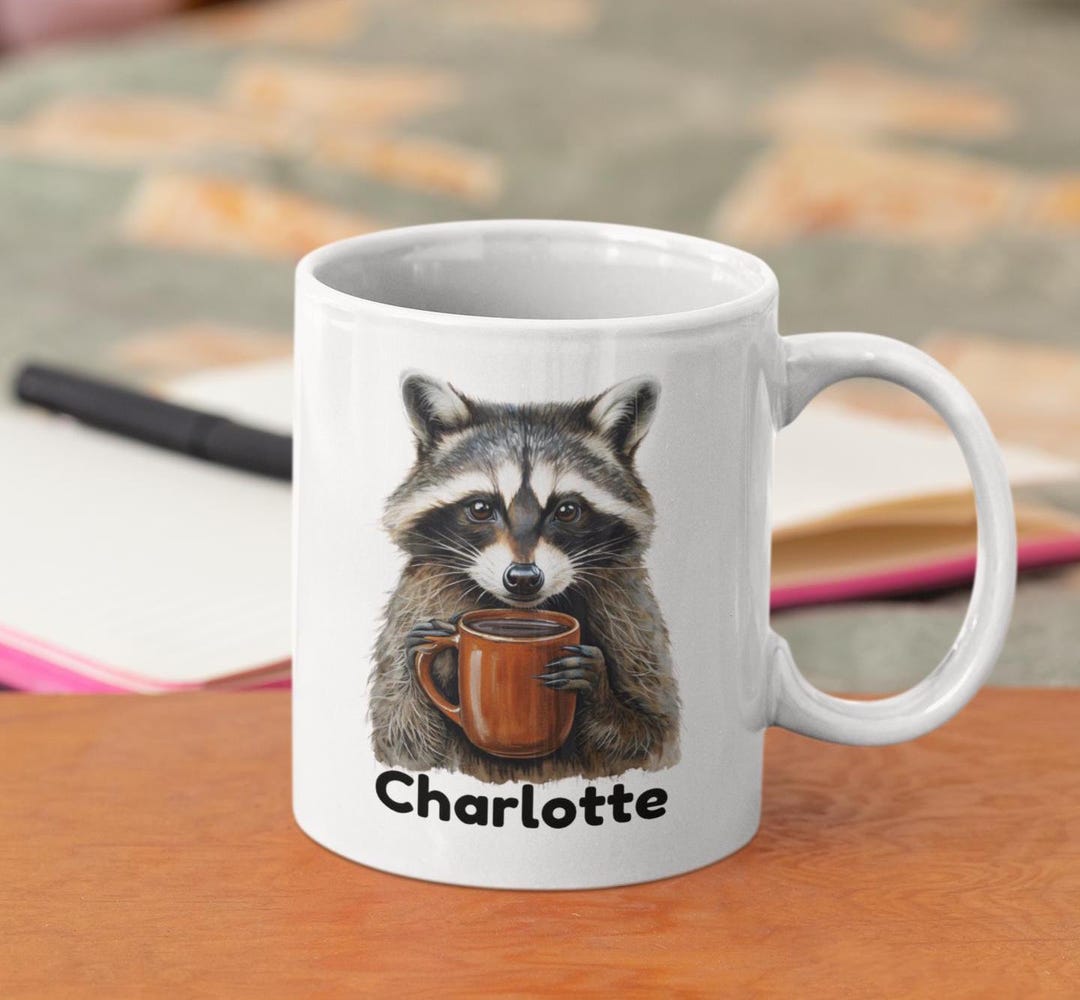 Personalized Raccoon Coffee Mug, Ceramic Custom Raccoon Mug 11oz ...