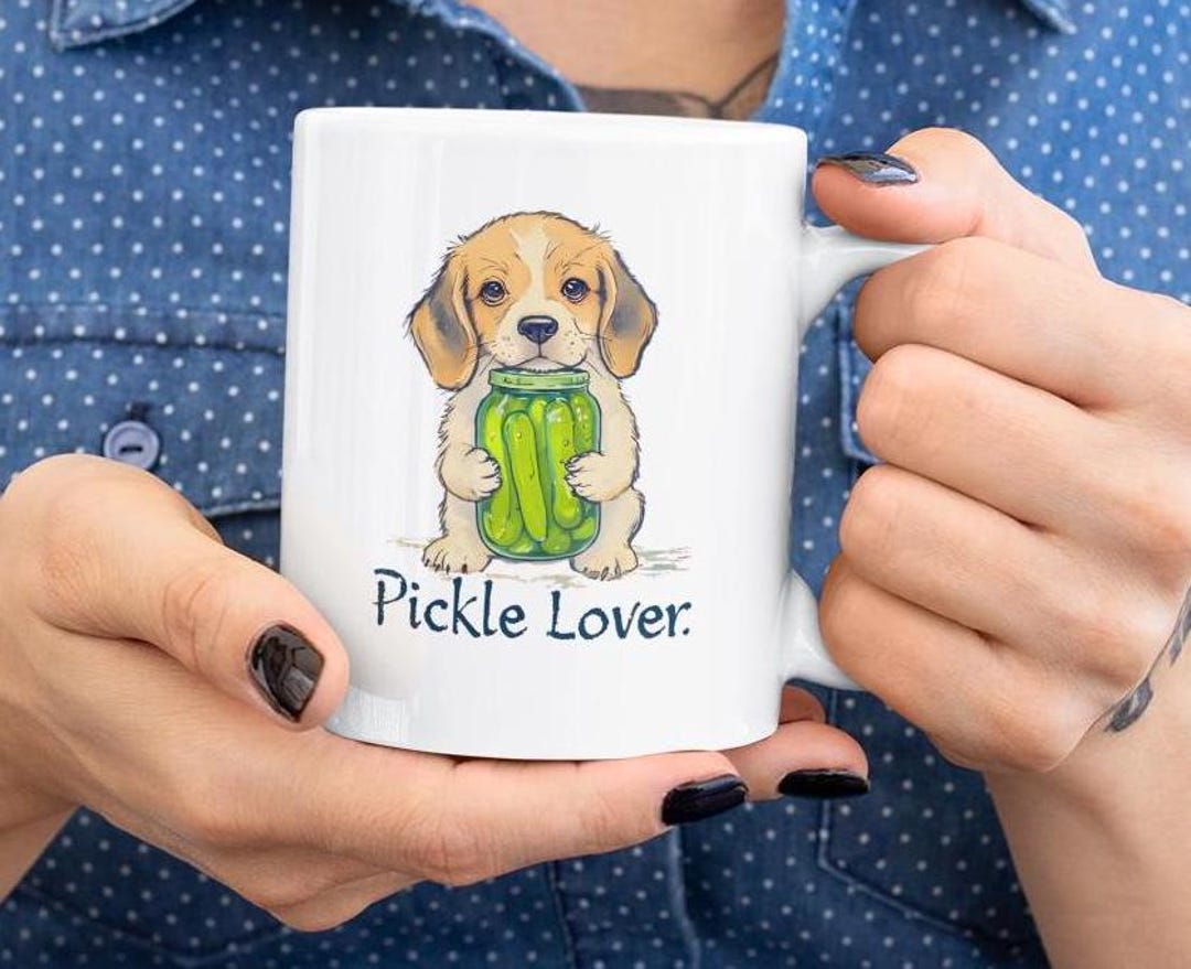 Funny Pickle Mug - Quirky Beagle Pickle Coffee Cup | Retro Animal Humor ...